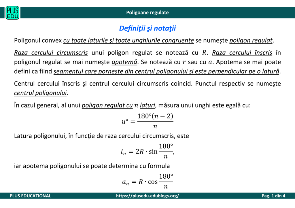 Poligoane regulate – Plus Educational